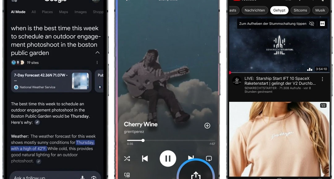 YouTube, Google und Spotify mit spannenden neuen Features